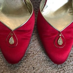 Gucci | Shoes | Vintage Gucci Satin Red Heels | Poshmark